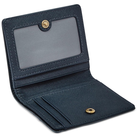 Fossil | Bags | Fossil Emma Rfid Leather Mini Wallet Multi Blue | Poshmark
